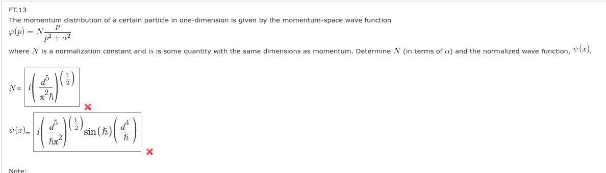 Solved FT.13 The momentum distribution of a certain particle | Chegg.com