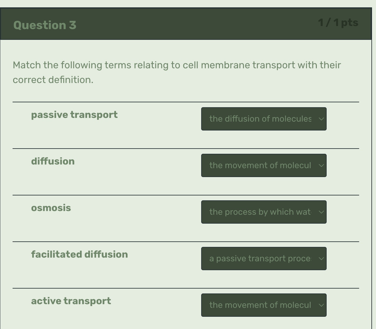 Solved Question 3Match the following terms relating to cell | Chegg.com