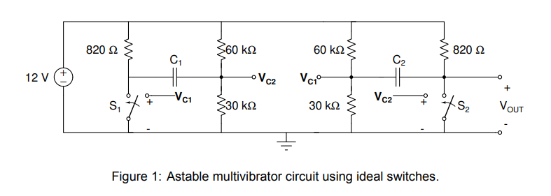 Figure 3: Multivibrator half-circuit.Figure 1: | Chegg.com