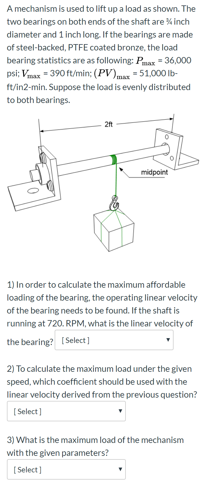 Solved A mechanism is used to lift up a load as shown. The | Chegg.com