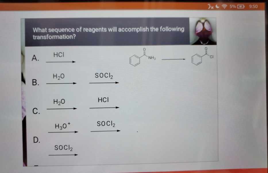 Solved ), 1令596 9:50 What sequence of reagents will | Chegg.com