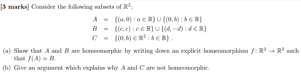 Solved 3 marks] Consider the following subsets of R2 (a) | Chegg.com