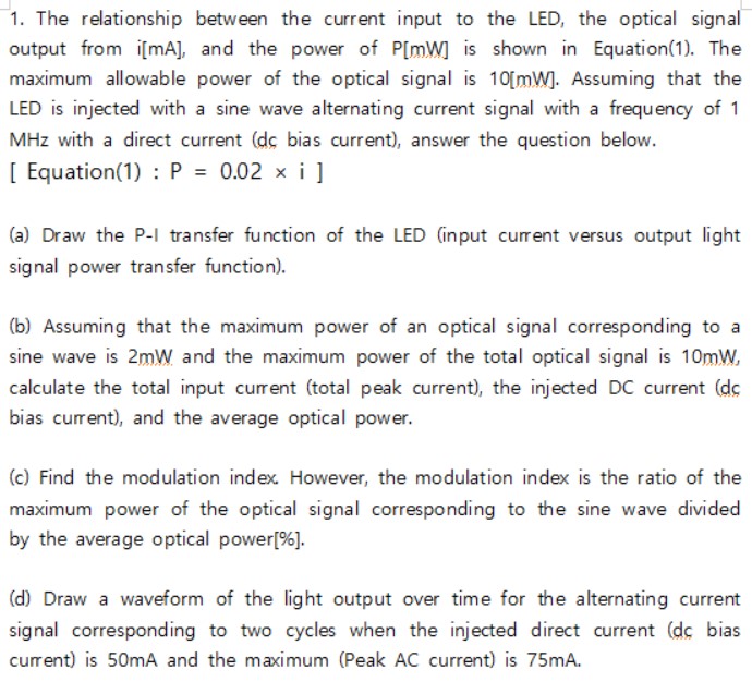 Solved The relationship between the current input to the | Chegg.com