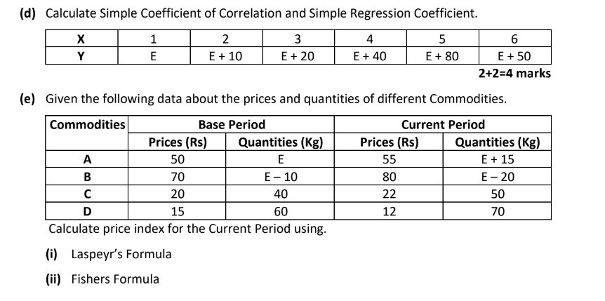 Solved (d) Calculate Simple Coefficient of Correlation and | Chegg.com