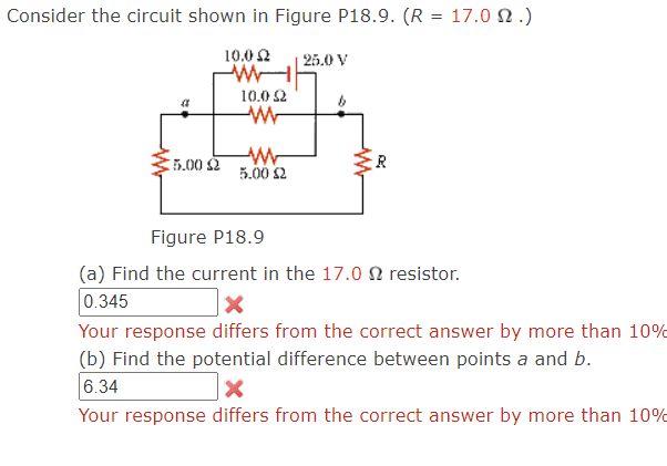 Solved R=17.0Ω.rigule rio.y(a) ﻿Find the current in ﻿the | Chegg.com