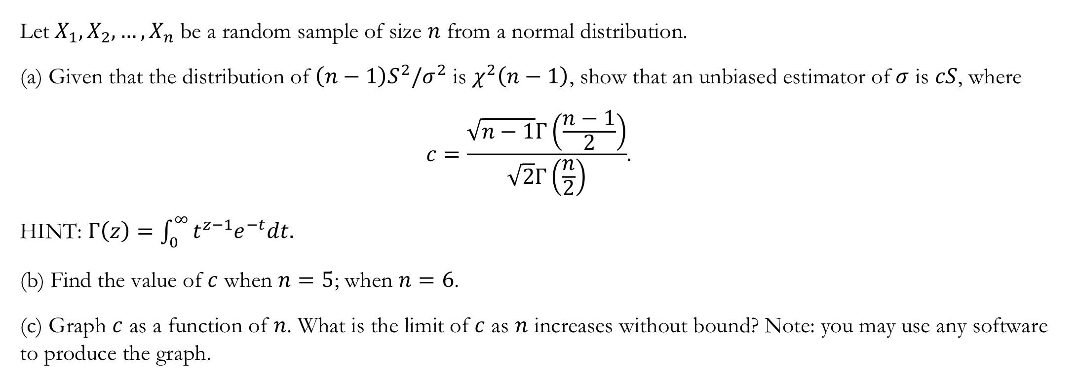 Solved Let X1,X2,…,Xn be a random sample of size n from a | Chegg.com