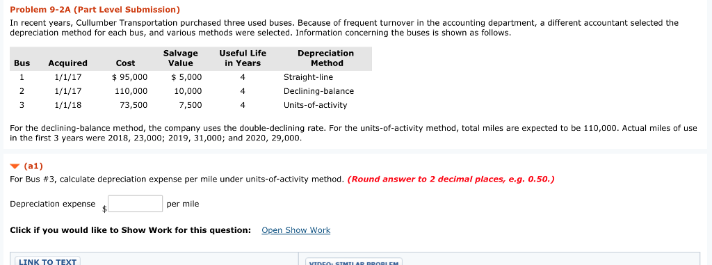 Solved Exercise 9-7 (Part Level Submission) Cullumber | Chegg.com