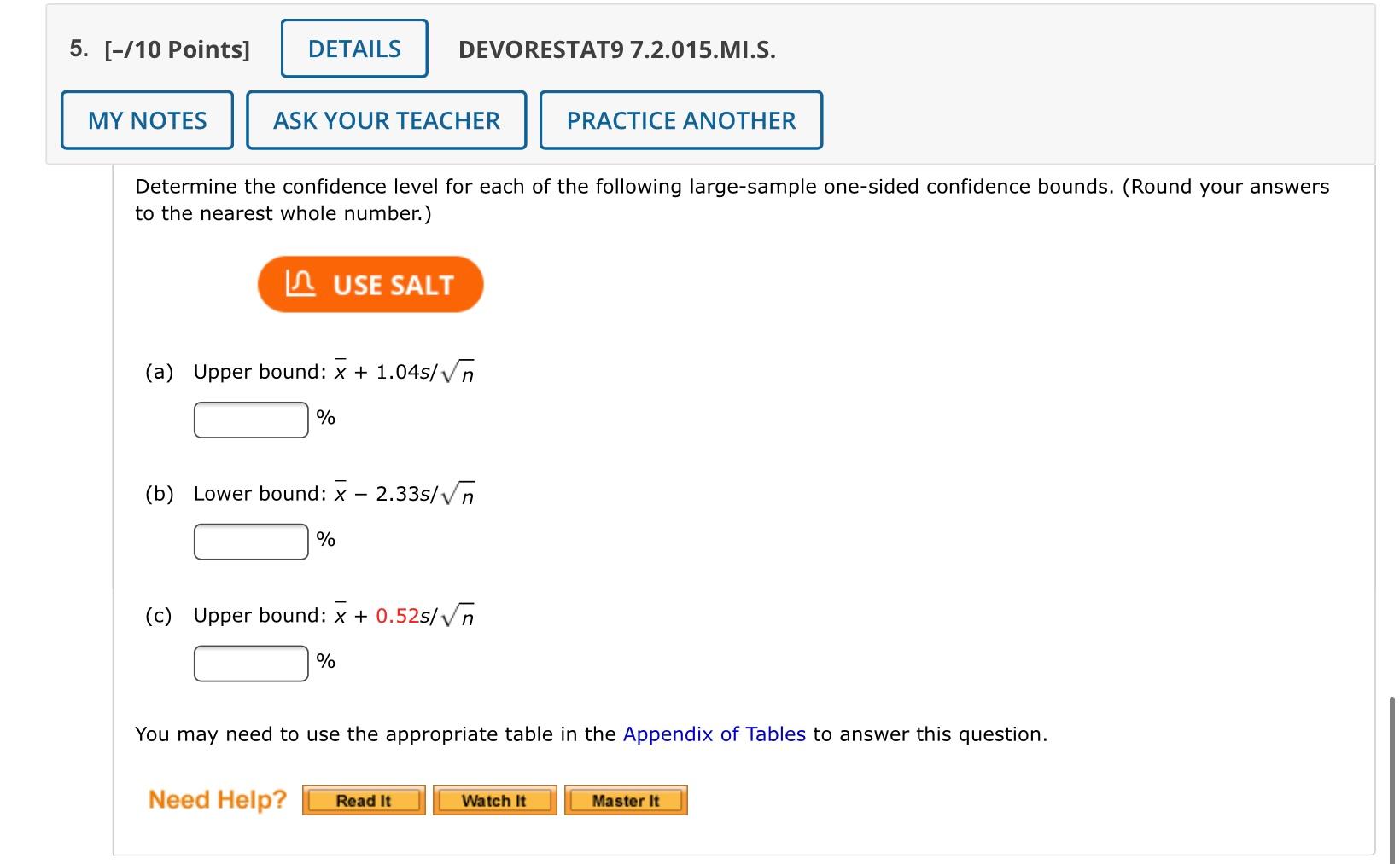Solved 5. [-/10 Points] DETAILS DEVORESTAT9 7.2.015.MI.S. MY | Chegg.com
