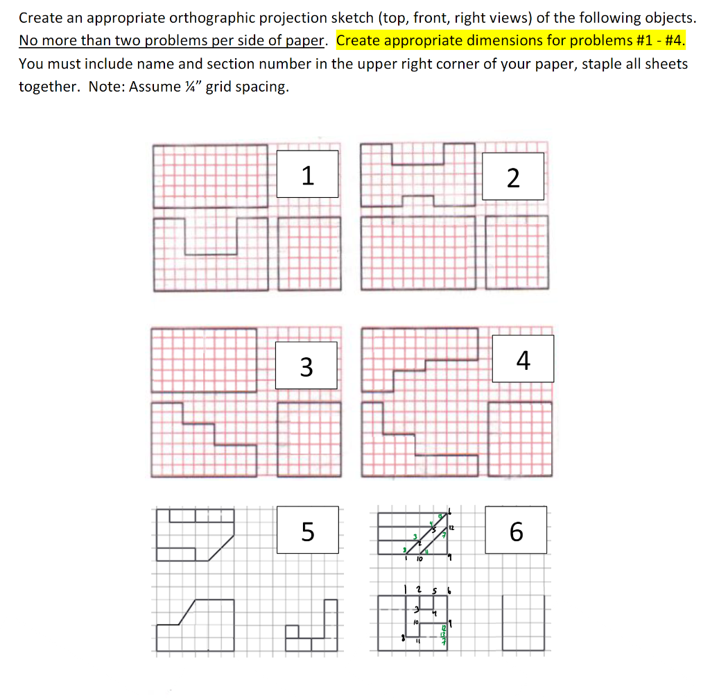 Solved Create an appropriate orthographic projection sketch | Chegg.com