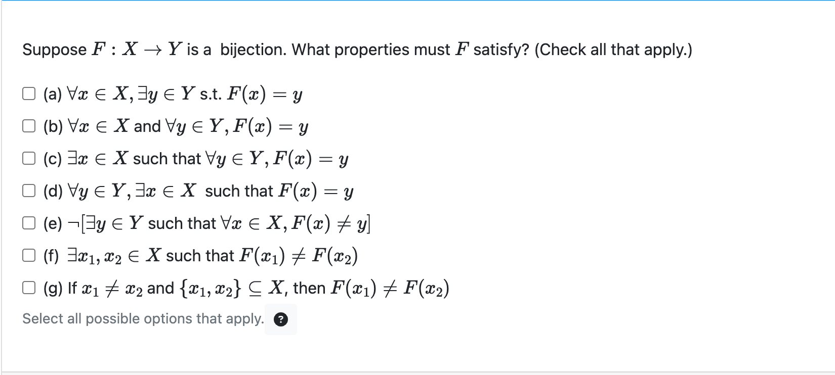 Solved Suppose F:X→Y is a bijection. What properties must F | Chegg.com