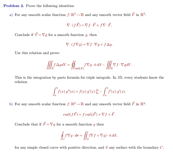 Problem 2. ﻿Prove the following identities:a) ﻿For | Chegg.com
