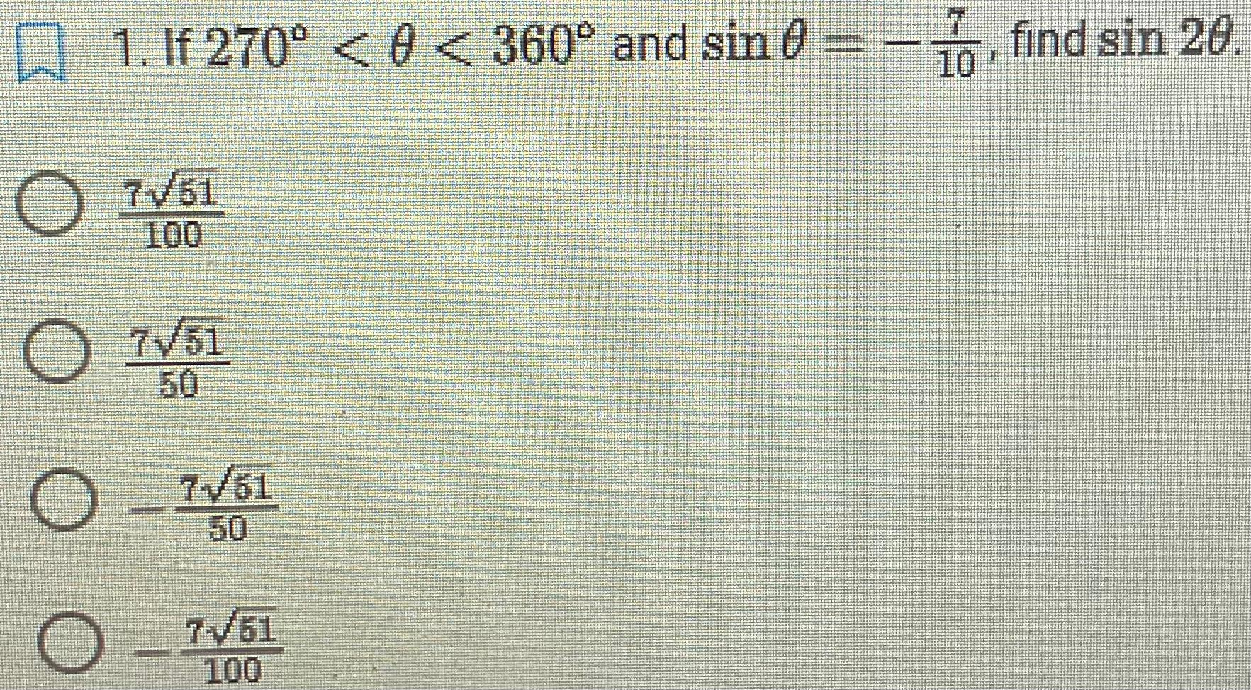 Solved 1. If 270∘