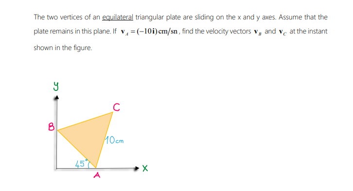 Solved The two vertices of an equilateral triangular plate | Chegg.com