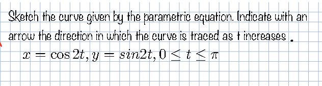 Solved Sketch the curve given by the parametric equation. | Chegg.com