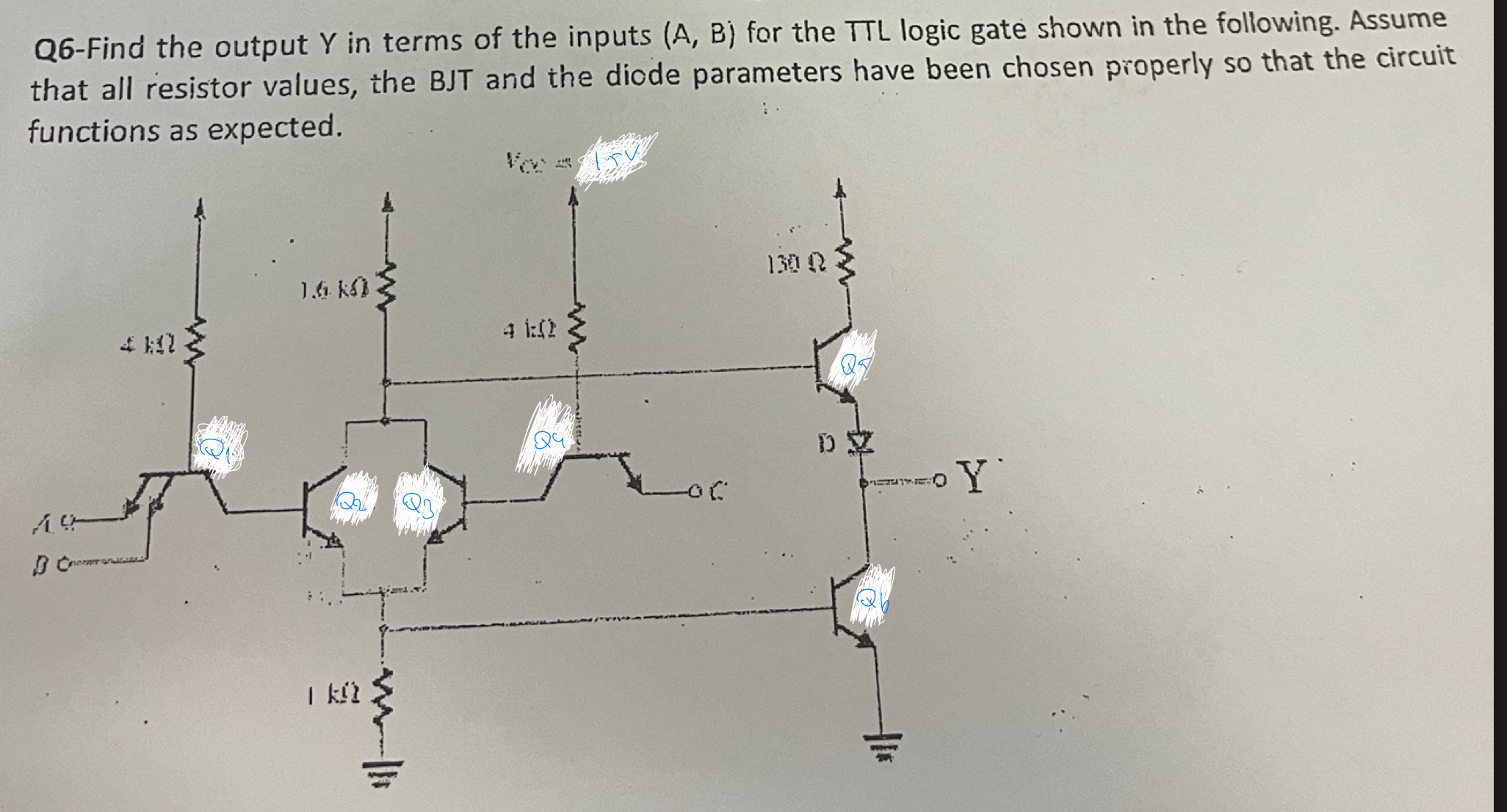 Q6-Find the output \( ﻿Y \) ﻿in terms of the inputs | Chegg.com