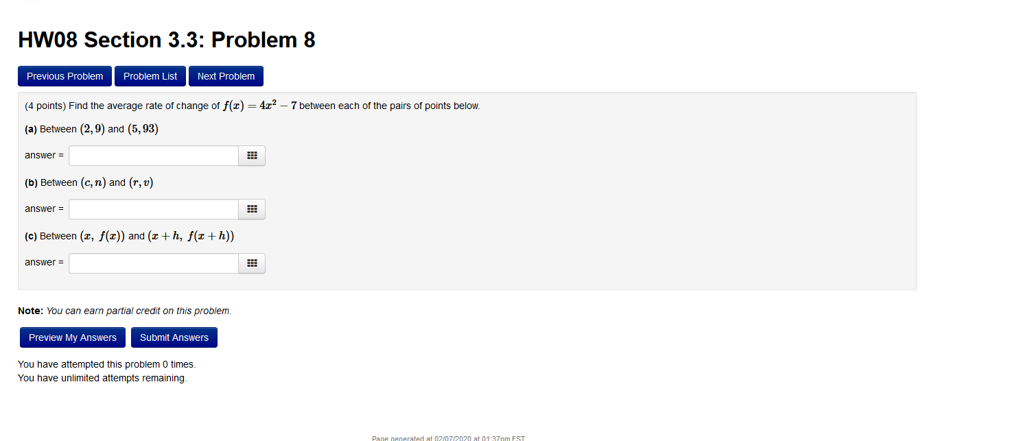 Solved HW08 Section 3.3: Problem 8 Previous Problem Problem | Chegg.com