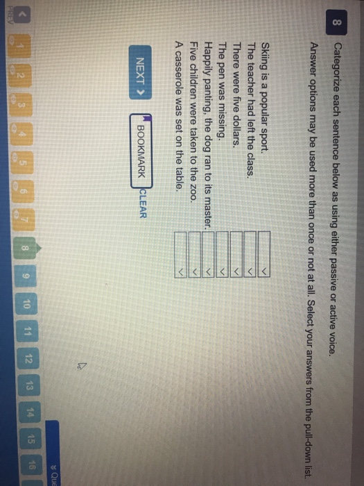 Solved 8 Categorize each sentence below as using either | Chegg.com