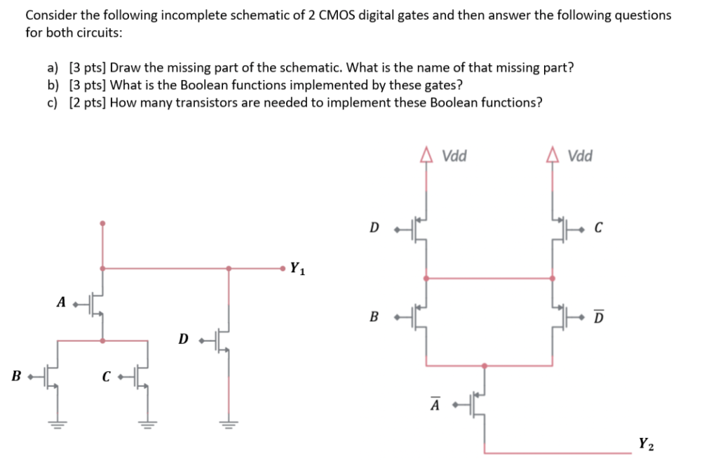 Solved Consider the following incomplete schematic of 2 CMOS | Chegg.com