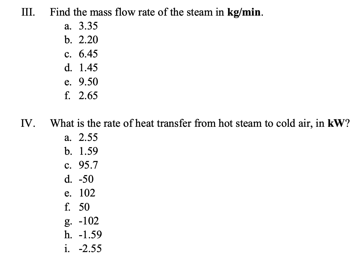 Solved Steam enters a counterflow heat exchanger operating | Chegg.com