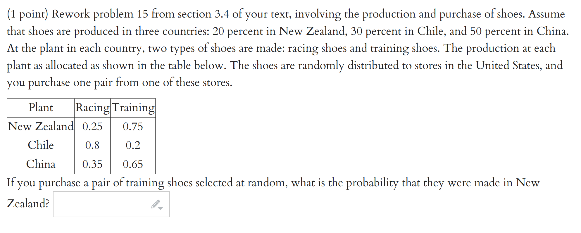 Solved (1 point) Rework problem 15 from section 3.4 of your | Chegg.com