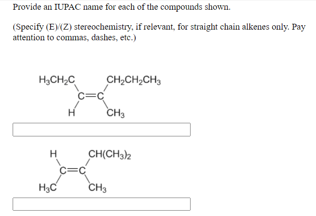 Solved Provide an IUPAC name for each of the compounds | Chegg.com
