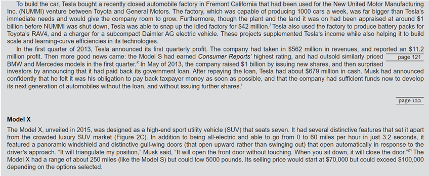 Solved Defining the Organization's Strategic Direction Tesla | Chegg.com