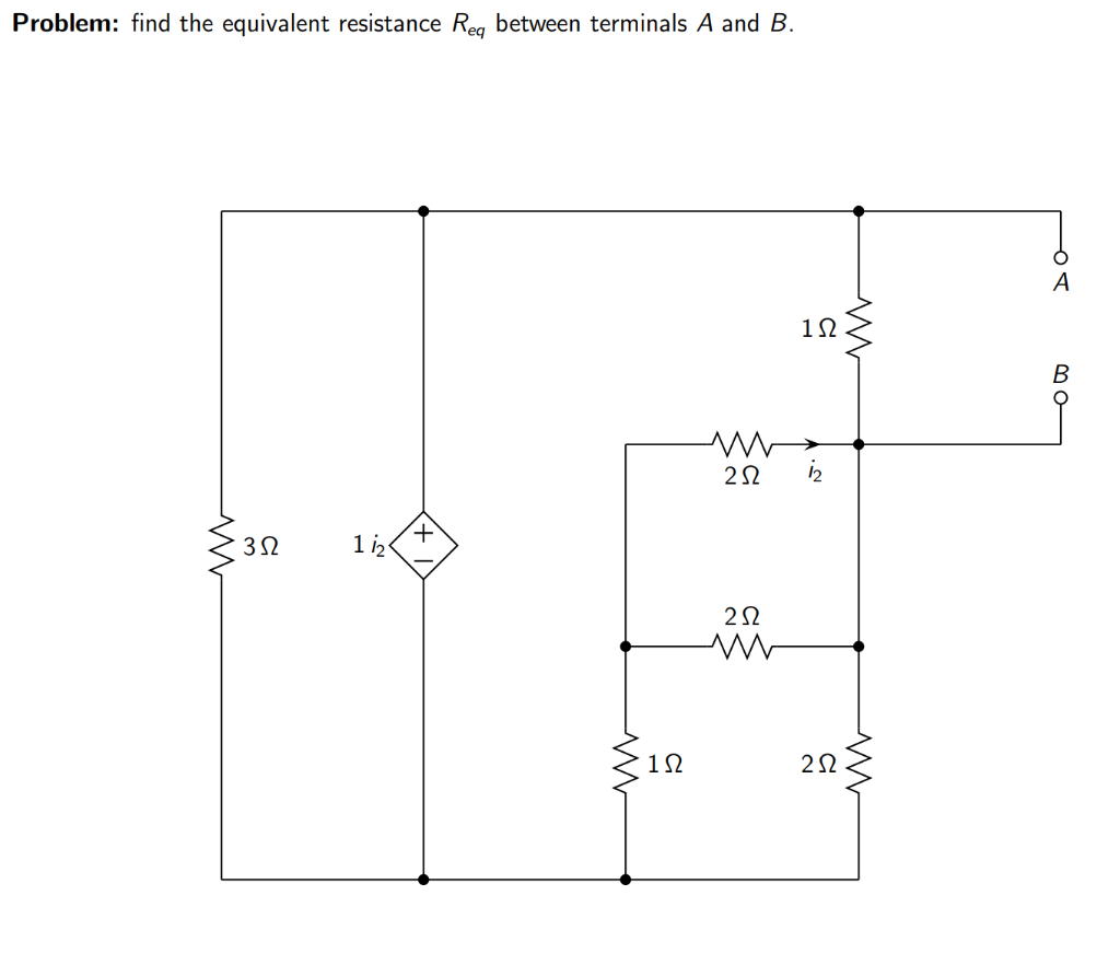 Solved Problem: find the equivalent resistance Req between | Chegg.com