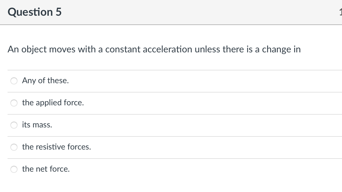 Solved Question 5 An object moves with a constant | Chegg.com