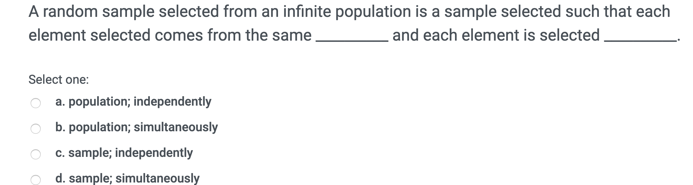 Solved A random sample selected from an infinite population | Chegg.com