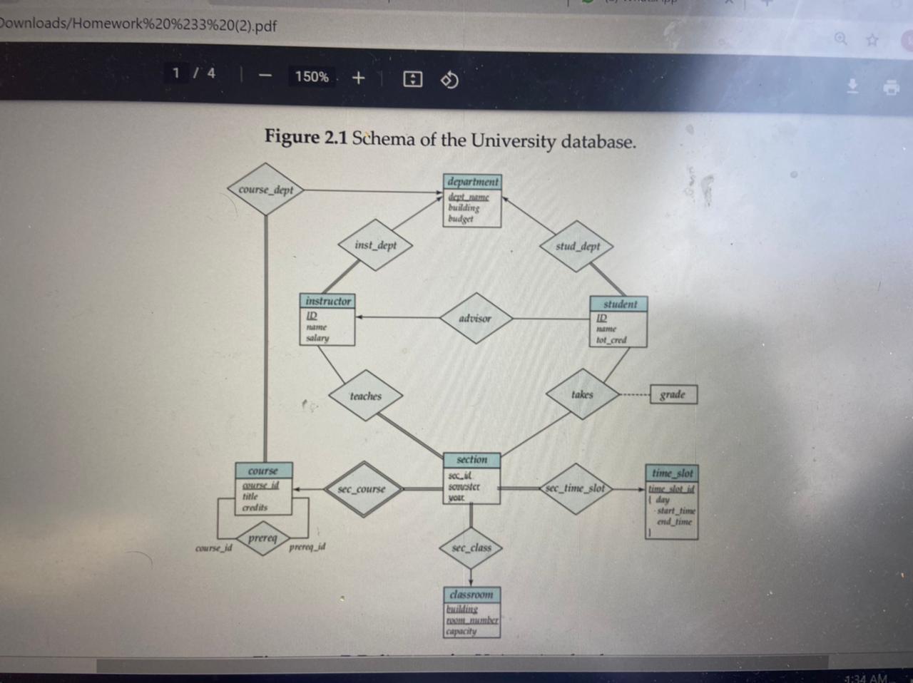 Solved classroom (building, room_number, capacity) | Chegg.com