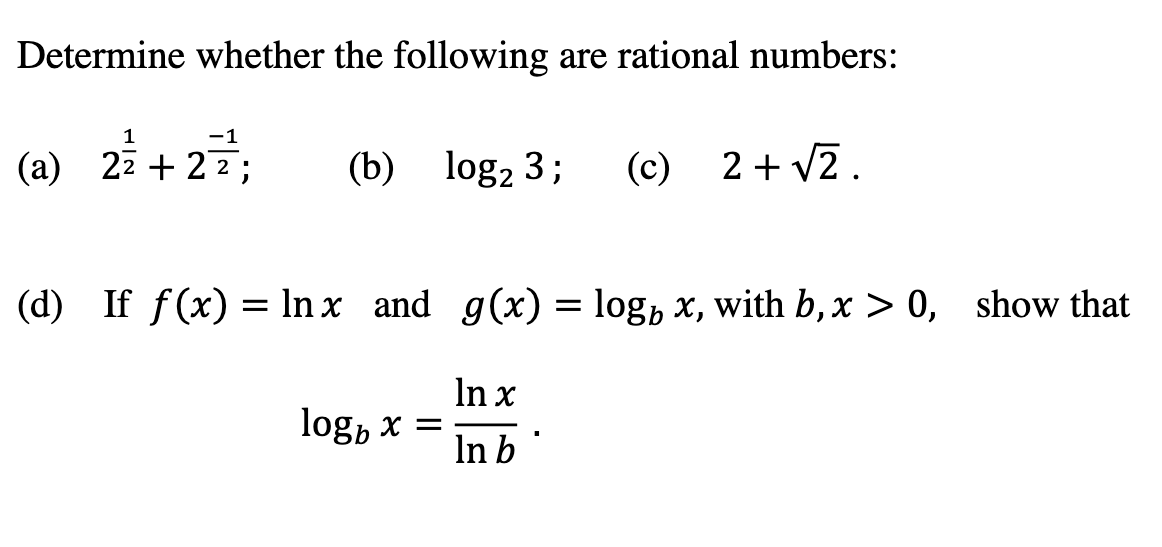 Solved Determine whether the following are rational numbers: | Chegg.com