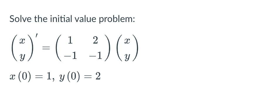 Solved Solve the initial value problem: | Chegg.com