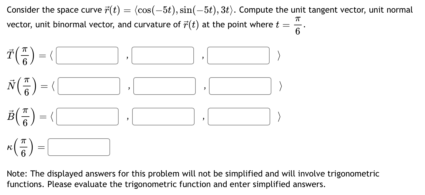 Solved Consider the space curve | Chegg.com