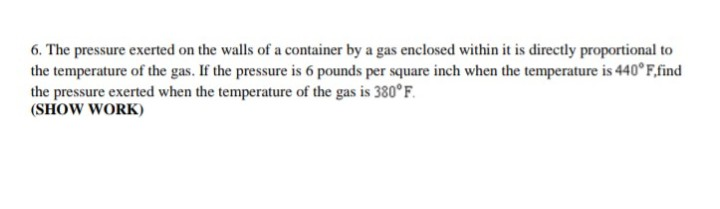 Solved 6. The pressure exerted on the walls of a container | Chegg.com