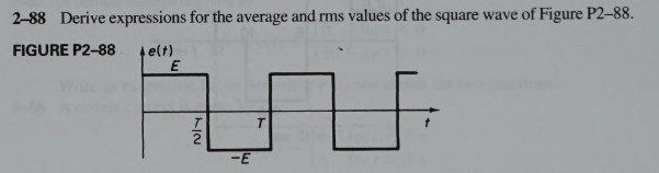 [Solved]: 2-88 Derive expressions for the average and rms