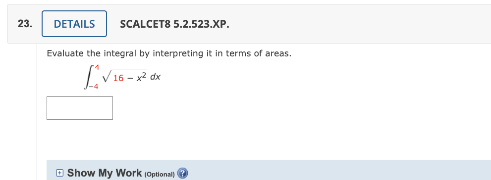 Solved SCALCET8 5.2.523.XP. Evaluate the integral by | Chegg.com