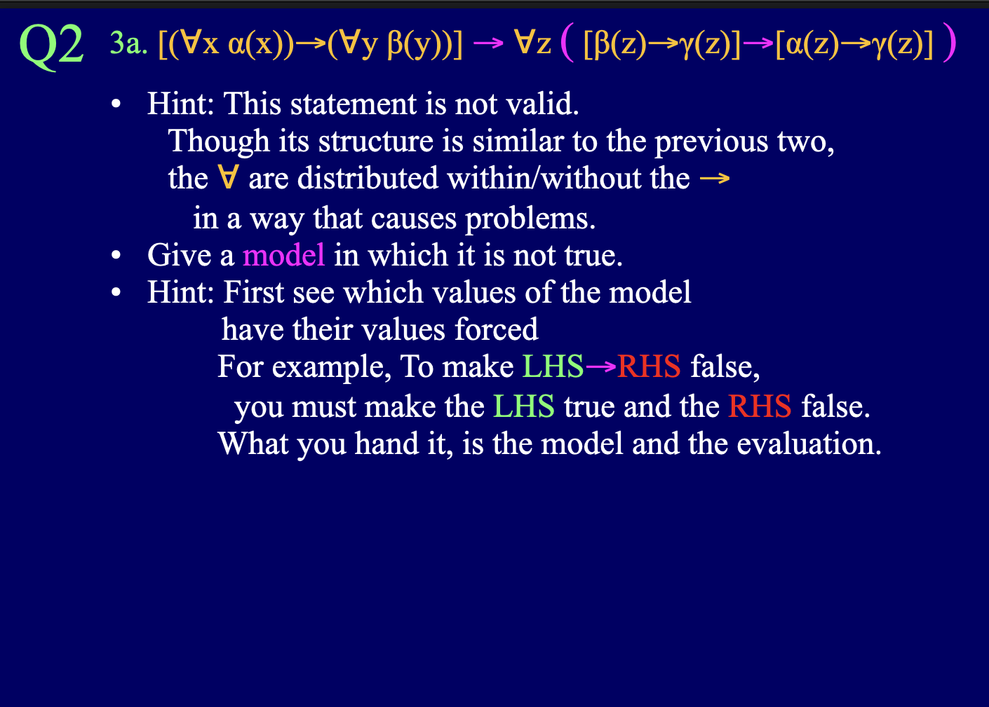 Solved - - Q2 3a. [CƯx a(x)(Wy B(y))] → Vz ( | Chegg.com