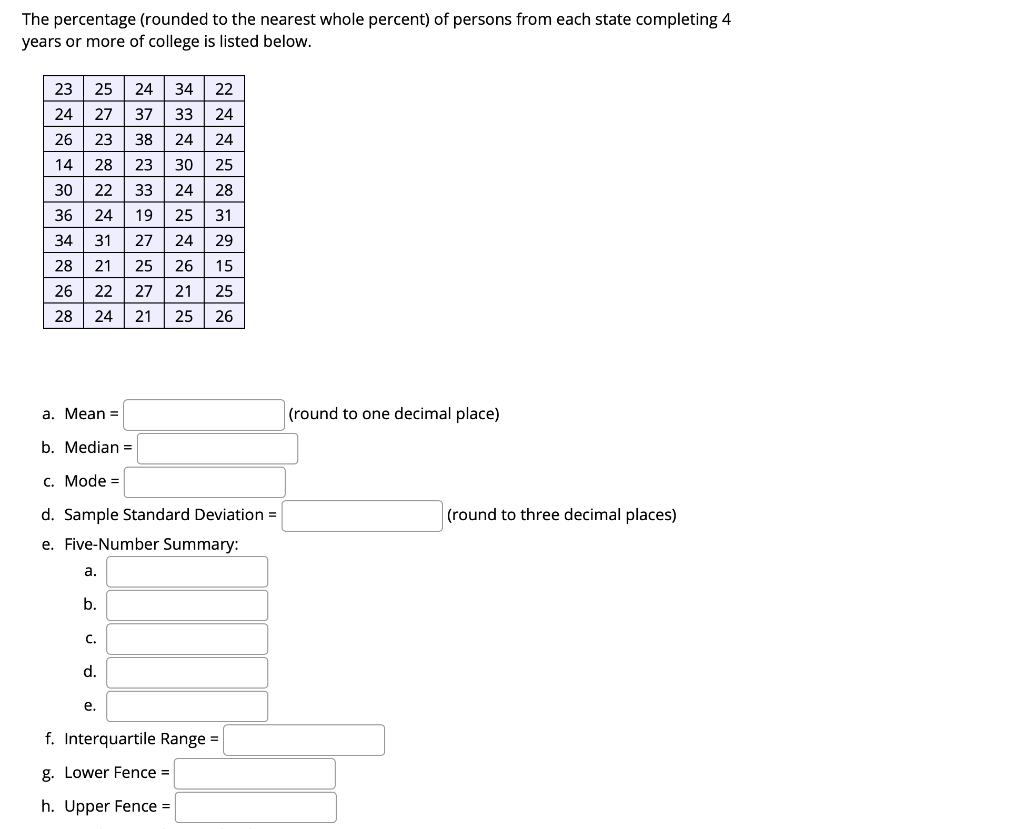Solved The percentage (rounded to the nearest whole percent) | Chegg.com