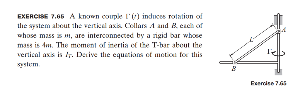 PLEASE FIND EQUATION OF MOTION AND USE LAGRANGES | Chegg.com