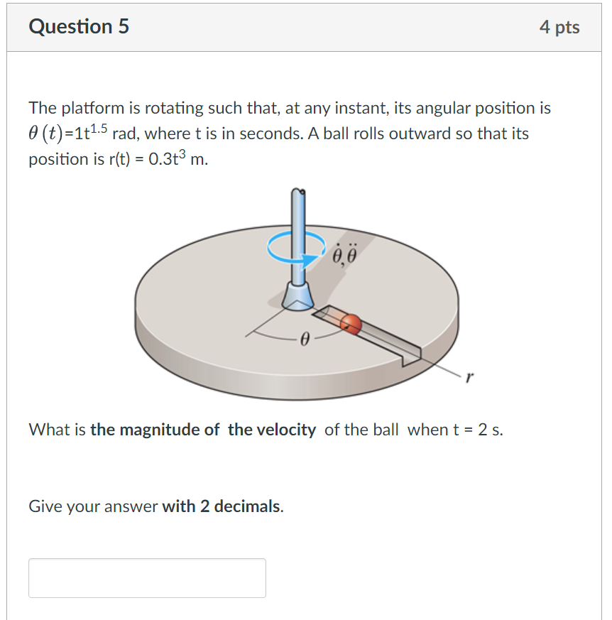 Solved The platform is rotating such that, at any instant, | Chegg.com