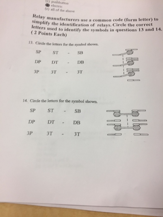 Solved Relay manufacturers use a common code (form letter) | Chegg.com