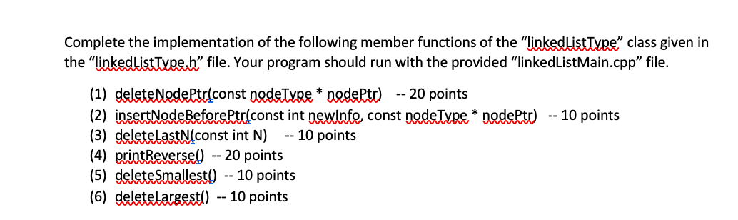 Solved Complete the implementation of the following member | Chegg.com