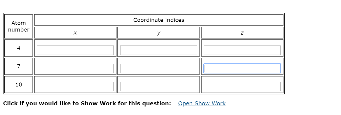 Solved The following table lists point coordinates for ions | Chegg.com