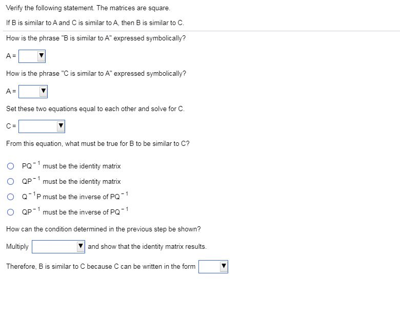Solved Verify the following statement. The matrices are | Chegg.com Solved Verify the following statement. The matrices are | Chegg.com