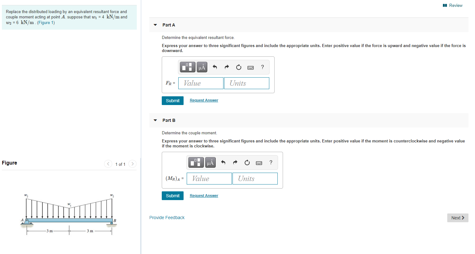 Solved Review Replace the distributed loading by an | Chegg.com