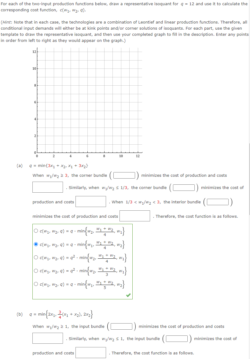 For each of the two-input production functions below, | Chegg.com