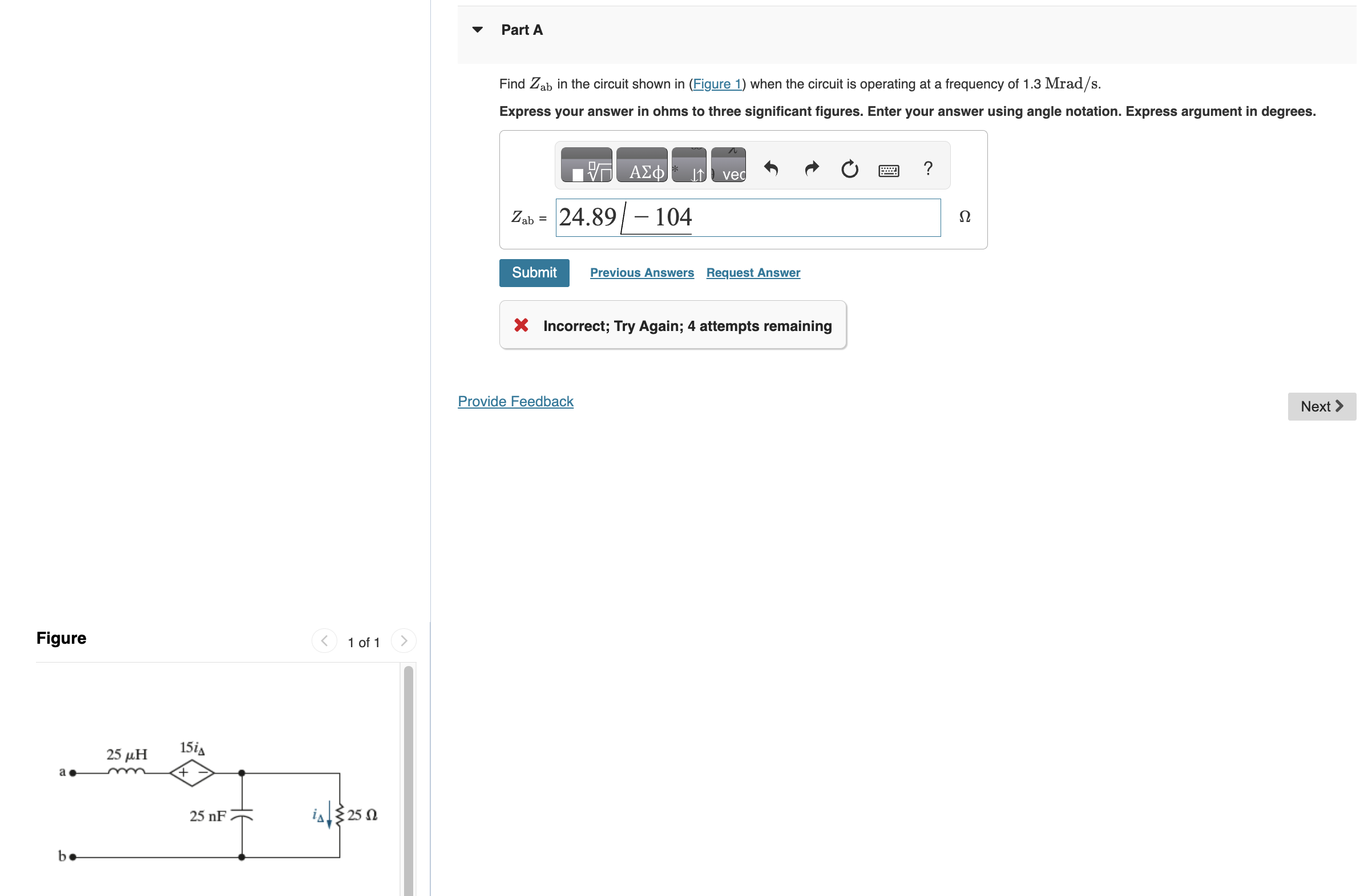 Solved Part AFind Zab ﻿in the circuit shown in (Figure 1) | Chegg.com