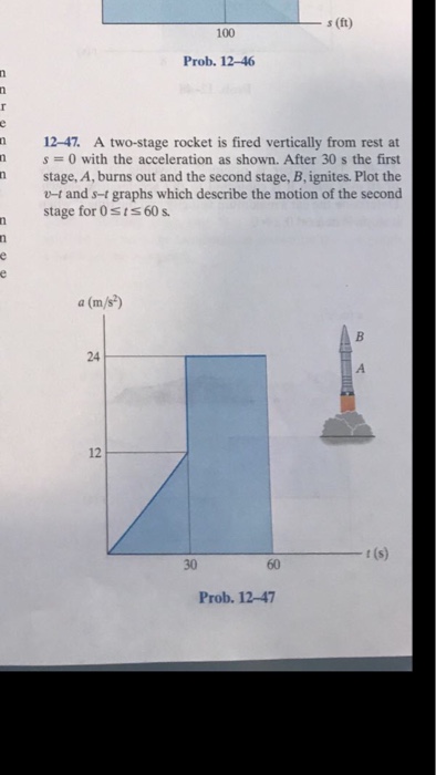 Solved A two-stage rocket is fired vertically from rest at | Chegg.com