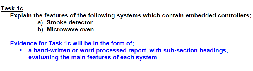 Solved Task 1c Explain the features of the following systems | Chegg.com