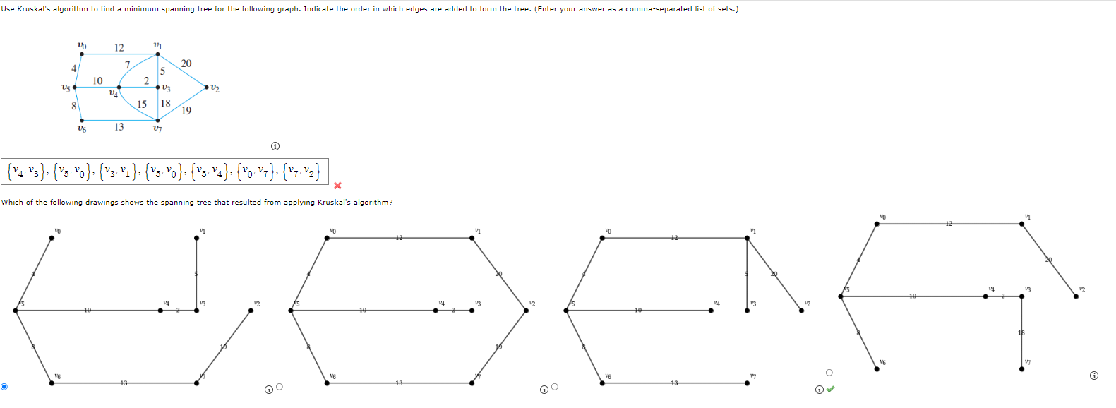 Solved Use Kruskals Algorithm To Find A Minimum Spanning 